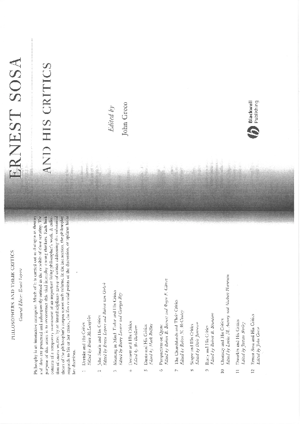 (PDF) Sosa on Abilities, Concepts, and Externalism