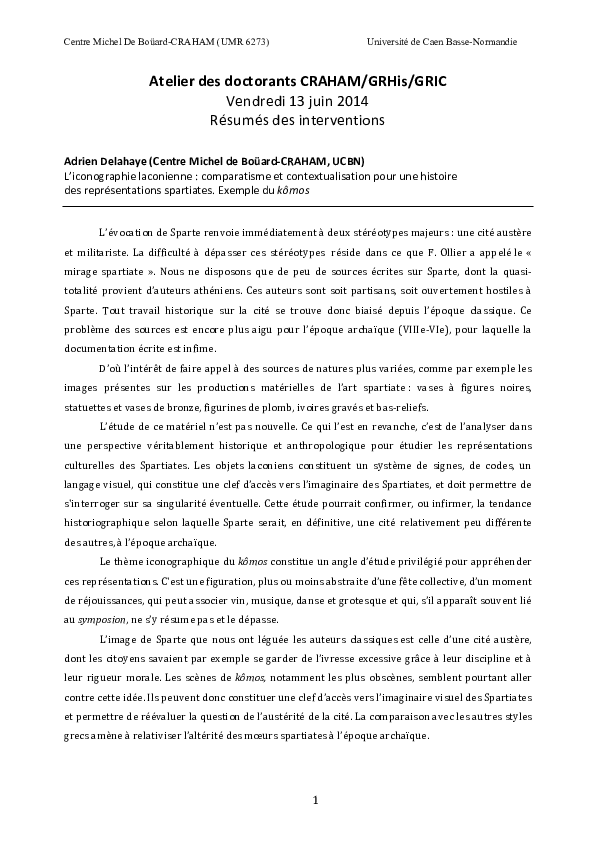 (PDF) L’iconographie laconienne : comparatisme et contextualisation ...