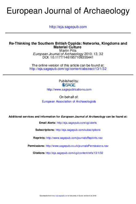 (PDF) Re-Thinking the Southern British Oppida: Networks, Kingdoms and ...