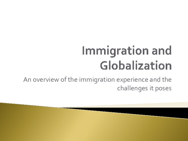(PPT) Immigration and Globalization