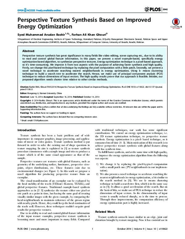 (PDF) Perspective Texture Synthesis Based on Improved Energy Optimization