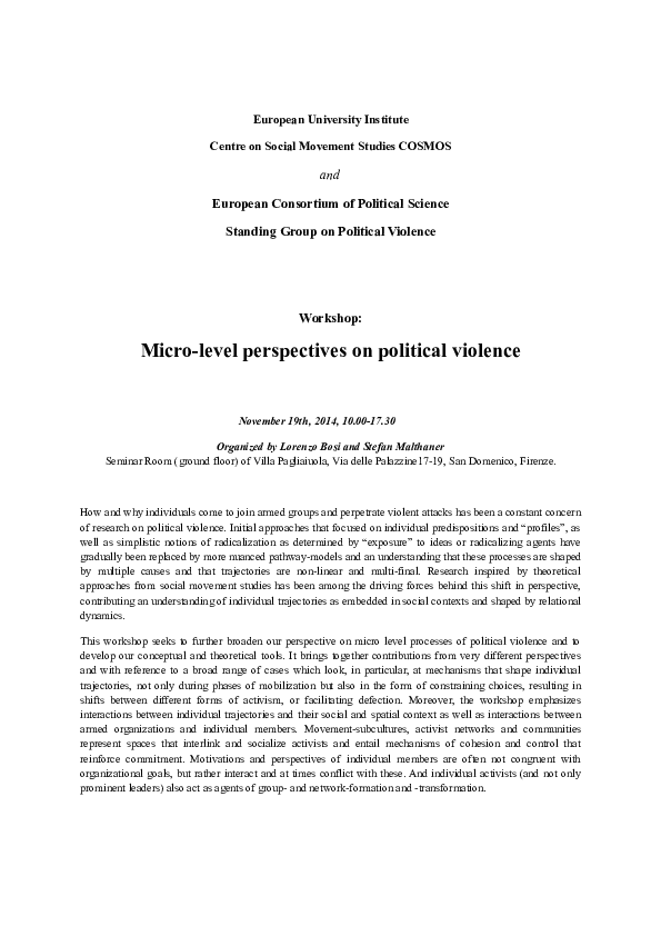 (DOC) Micro-level perspective on political violence