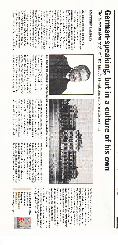 (PDF) Review of Diana Reynolds-Cordileone, Alois Riegl in Vienna