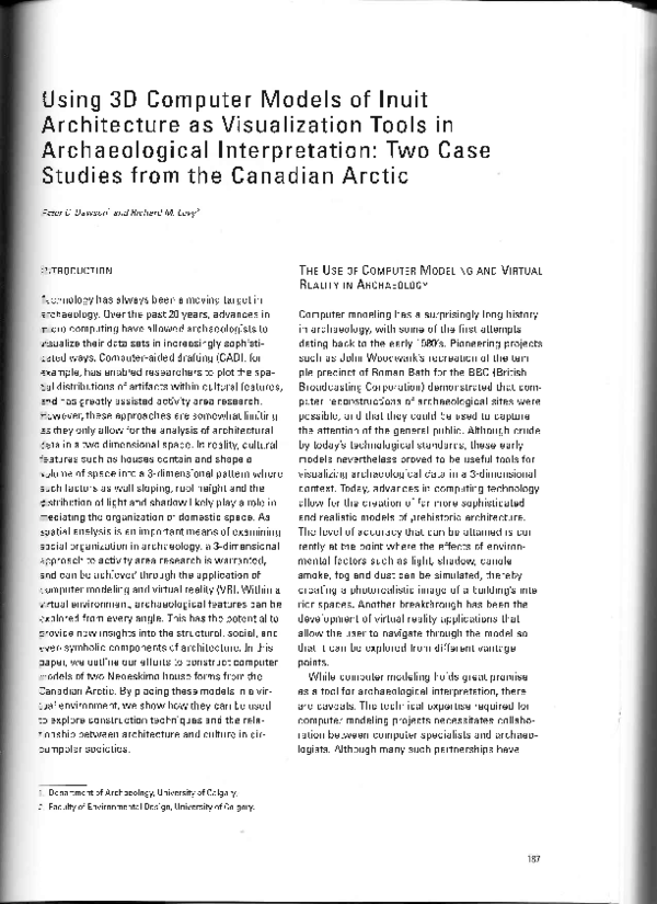 (PDF) Using 3D Computer Models of Inuit Architecture as Visualization ...