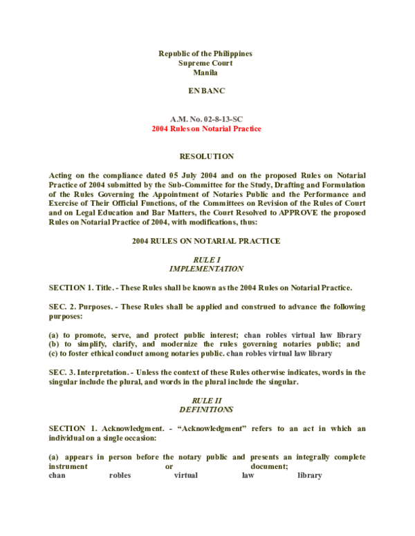 (DOC) Notarial Practice Law of 2004