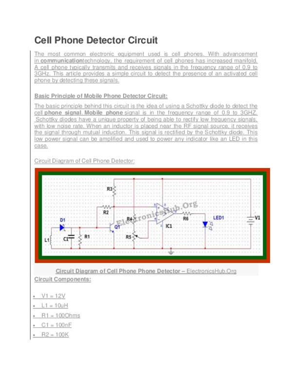(DOC) Cell Phone Detector Circuit