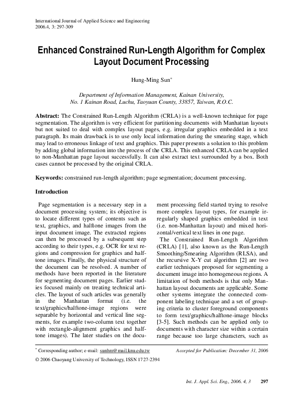 (PDF) Enhanced Constrained Run-Length Algorithm for Complex Layout Document Processing
