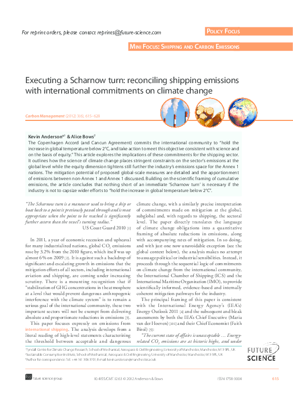 (PDF) Executing a Scharnow turn: reconciling shipping emissions with ...