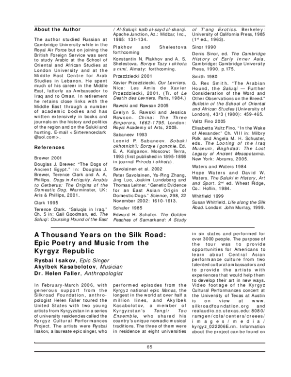 (PDF) A Thousand Years on the Silk Road: Epic Poetry and Music from the ...