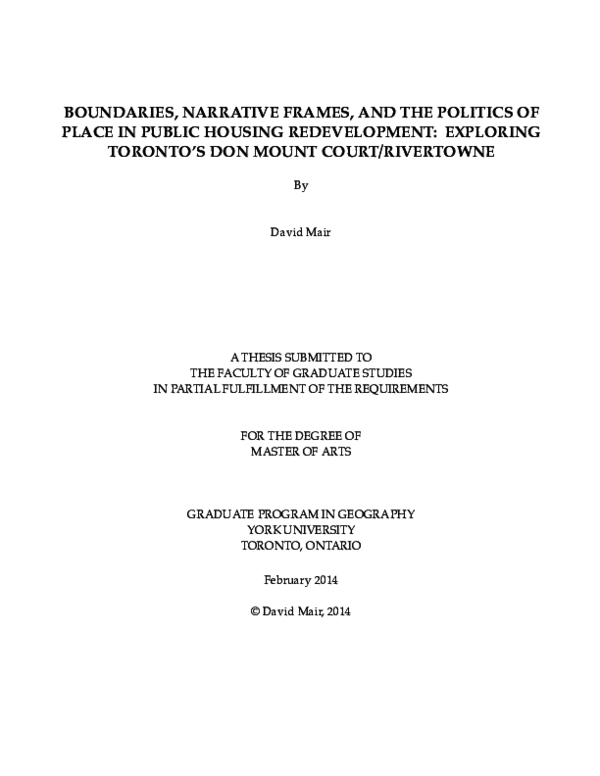 (PDF) Boundaries, Narrative Frames and the Politics of Place in Public ...