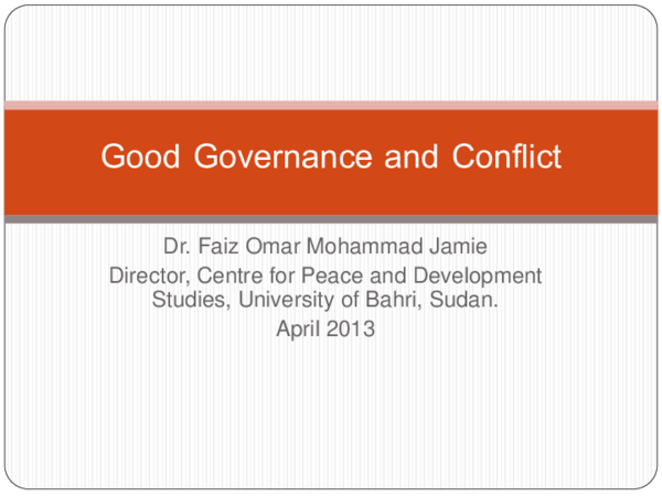 (PPT) Good Governance and Conflict
