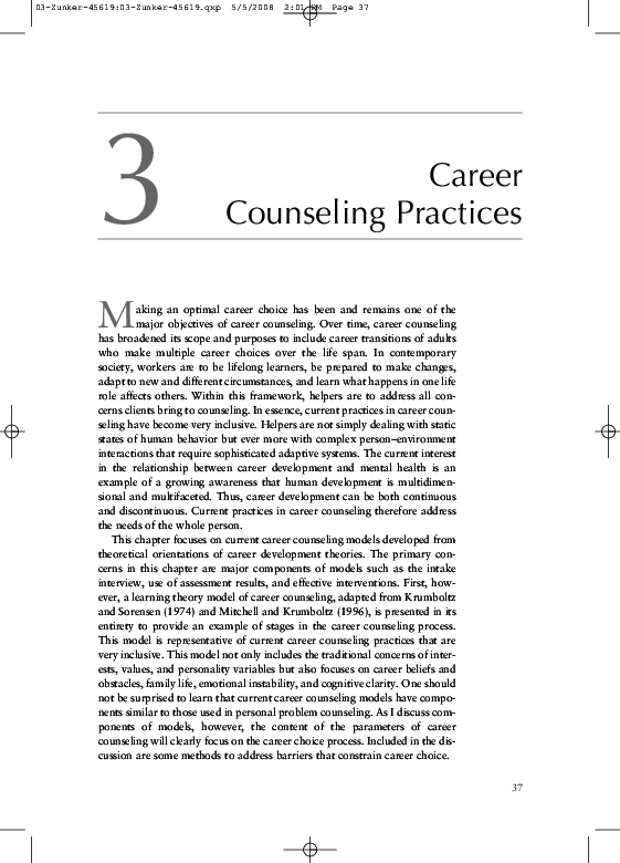 (PDF) Career Counseling Practices