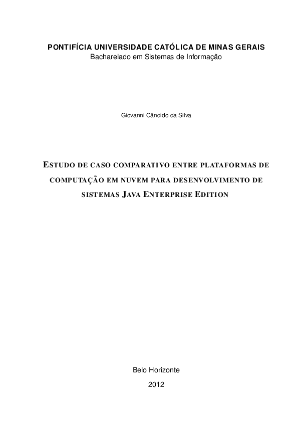 (PDF) ESTUDO DE CASO COMPARATIVO ENTRE PLATAFORMAS DE COMPUTAÇÃO EM ...