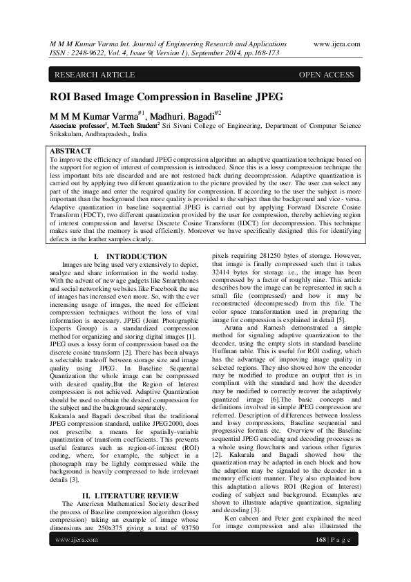 (PDF) ROI Based Image Compression in Baseline JPEG
