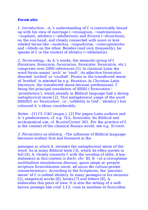 (DOC) Augustine on 'Fornication', Marriage and Divorce