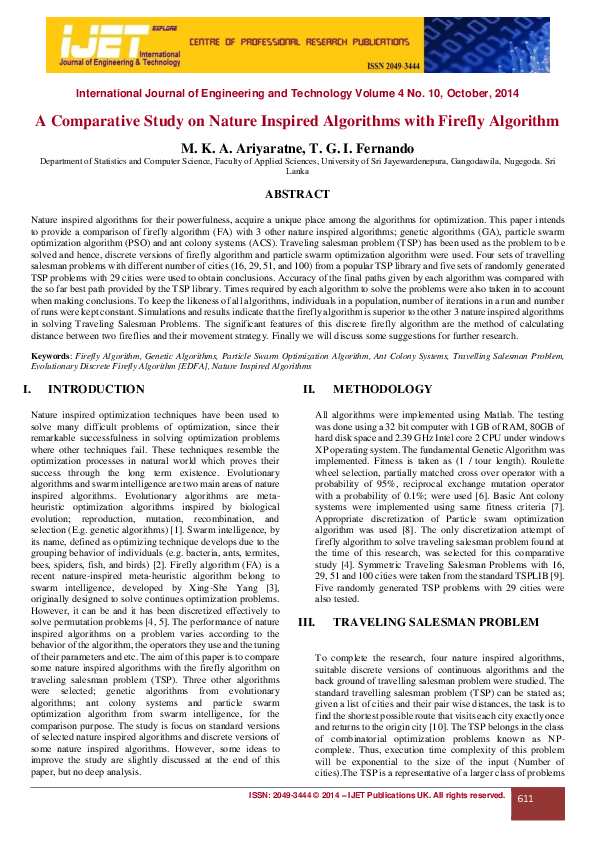 (PDF) A Comparative Study on Nature Inspired Algorithms with Firefly ...