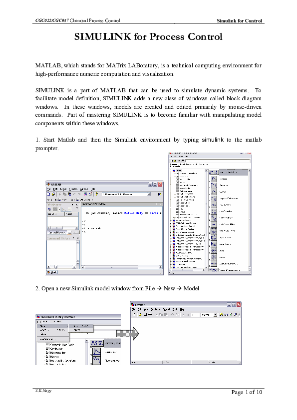 (PDF) MATSIM Simulink for Process Control