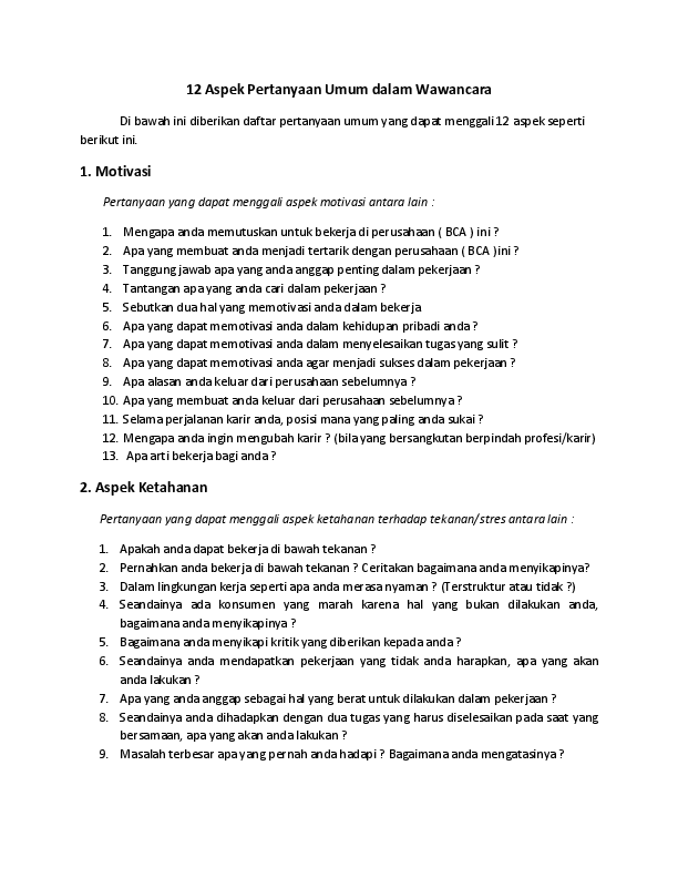 (DOC) 2 Aspek Pertanyaan Umum dalam