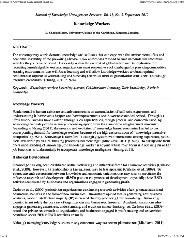 (PDF) Knowledge Workers