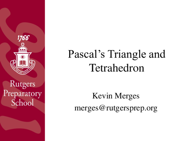 (PPT) Pascal's Triangle and Tetrahedron