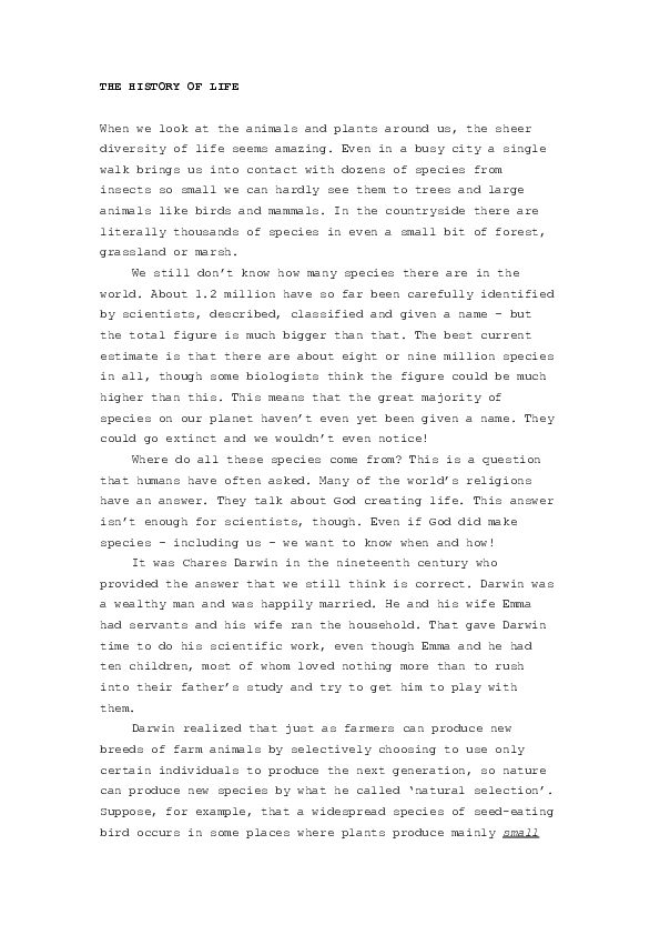 (DOC) The History of Life