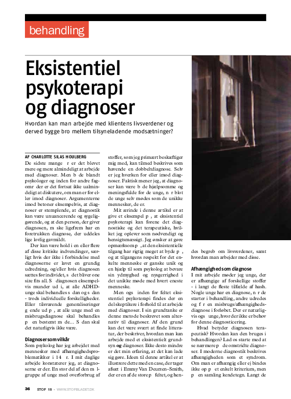 (PDF) Eksitentiel psykoterapi og diagnoser