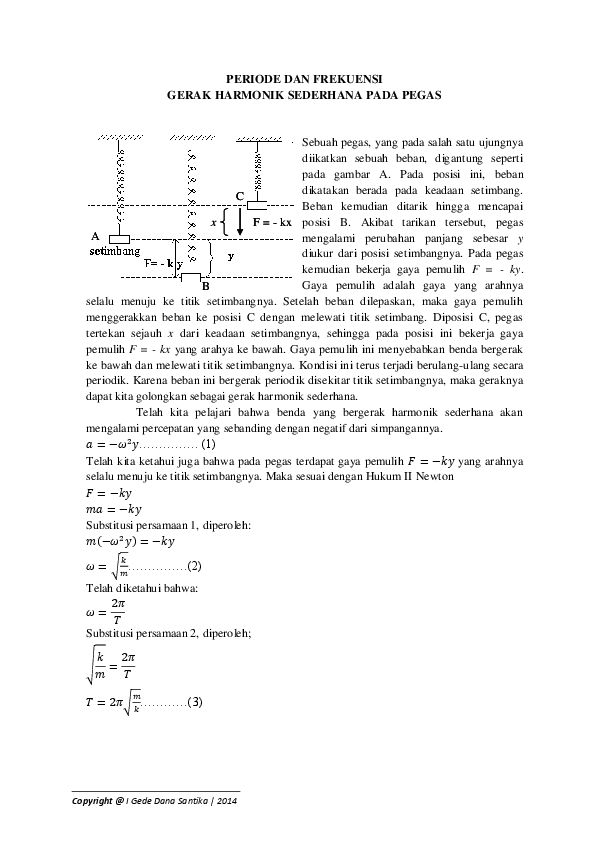 (PDF) Periode dan Frekuensi Getaran Pegas