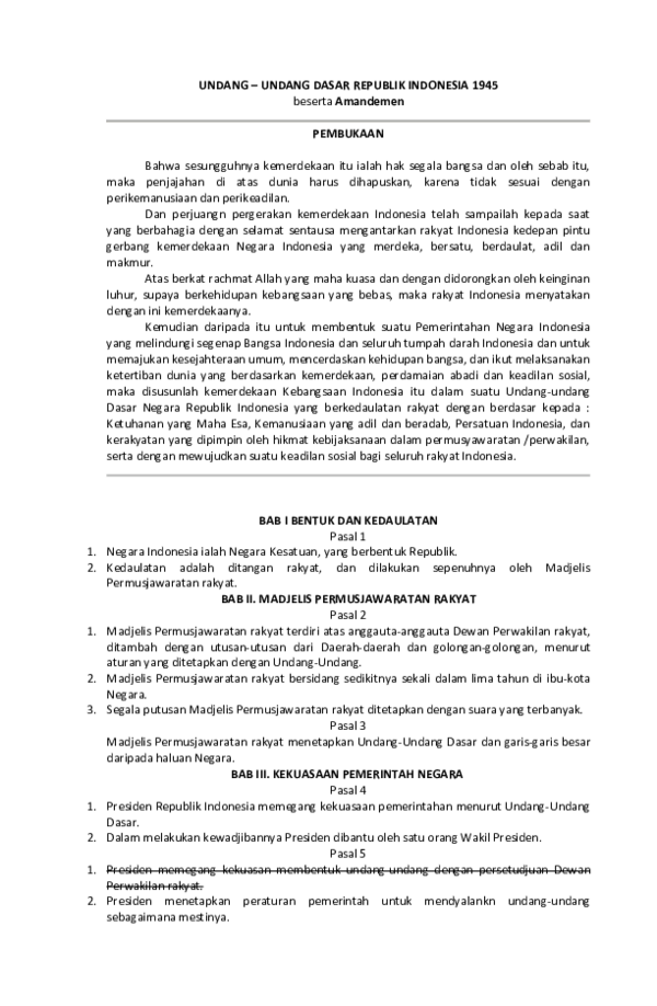 (DOC) UNDANG undang 45 dan amandemen