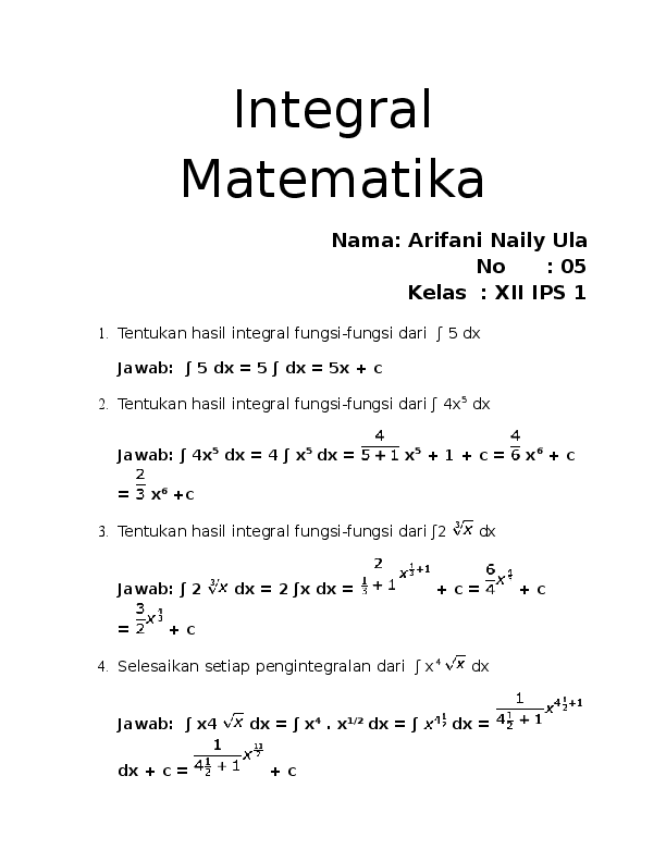 (DOC) Matematika Integral