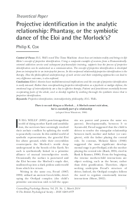 (PDF) Projective identification in the analytic relationship: Phantasy ...