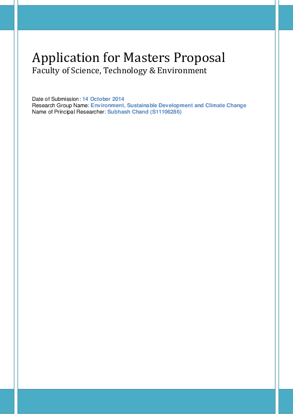 (PDF) Application for Masters Proposal