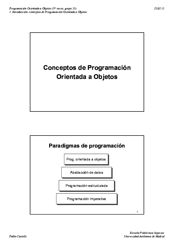 (PDF) Conceptos de Programación Orientada a Objetos Paradigmas de ...