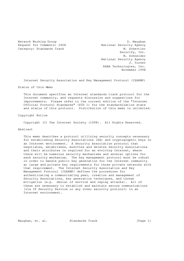 (PDF) Internet Security Association and Key Management Protocol (ISAKMP
