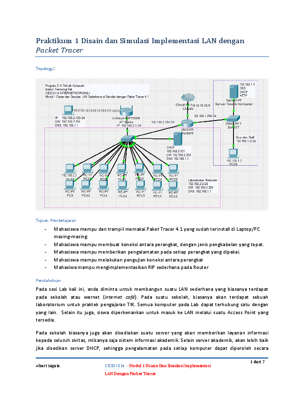 (PDF) Disain dan Simulasi Implementasi LAN dengan Packet Tracer
