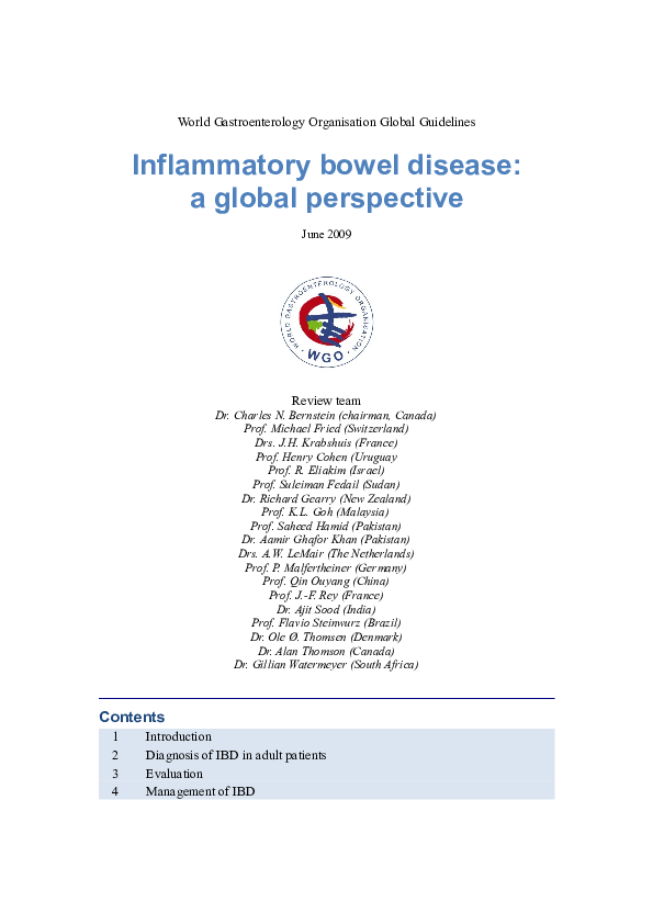 (PDF) World Gastroenterology Organisation Global Guidelines Review team Contents