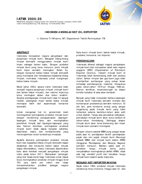 (PDF) Net oil exporter
