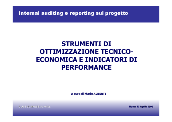 (PDF) INTERNAL AUDITING AND PROJECT PERFORMANCE INDICATORS