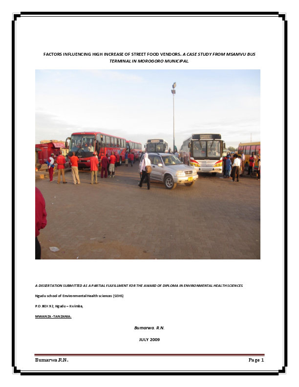 (PDF) FACTORS INFLUENCING HIGH INCREASE OF STREET FOOD VENDORS. A CASE ...