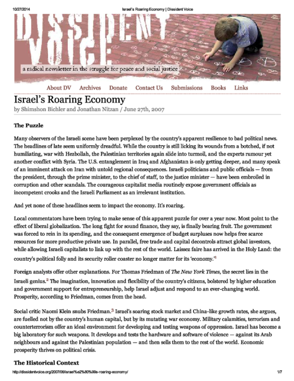(PDF) Israel's Roaring Economy
