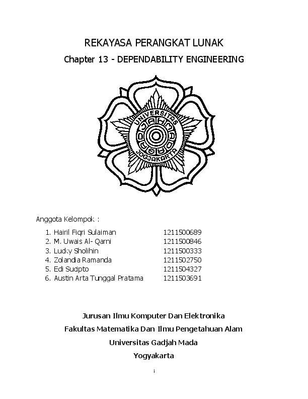 (PDF) REKAYASA PERANGKAT LUNAK Chapter 13 -DEPENDABILITY ENGINEERING Jurusan Ilmu Komputer Dan ...