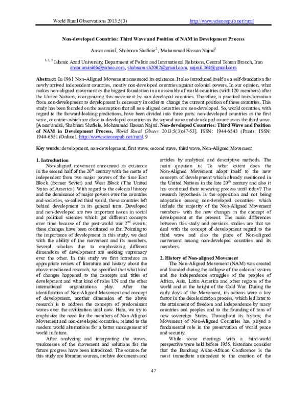 (PDF) Non-developed Countries: Third Wave and Position of NAM in ...