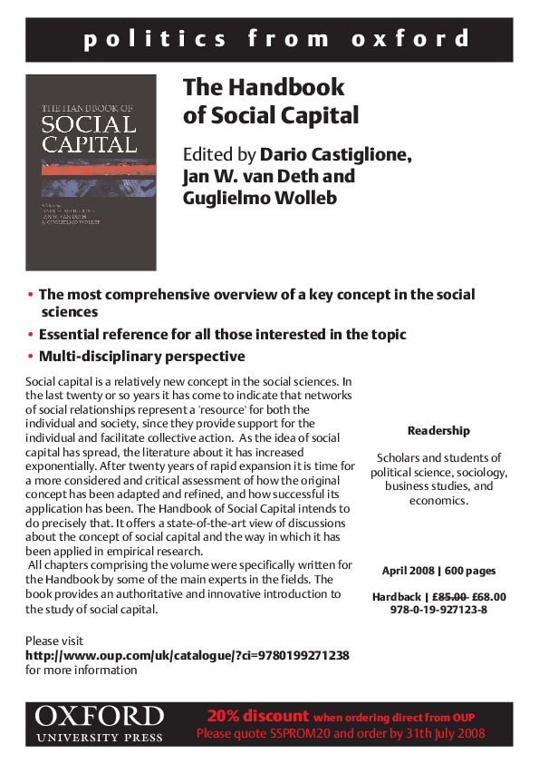 (PDF) The Handbook of Social Capital