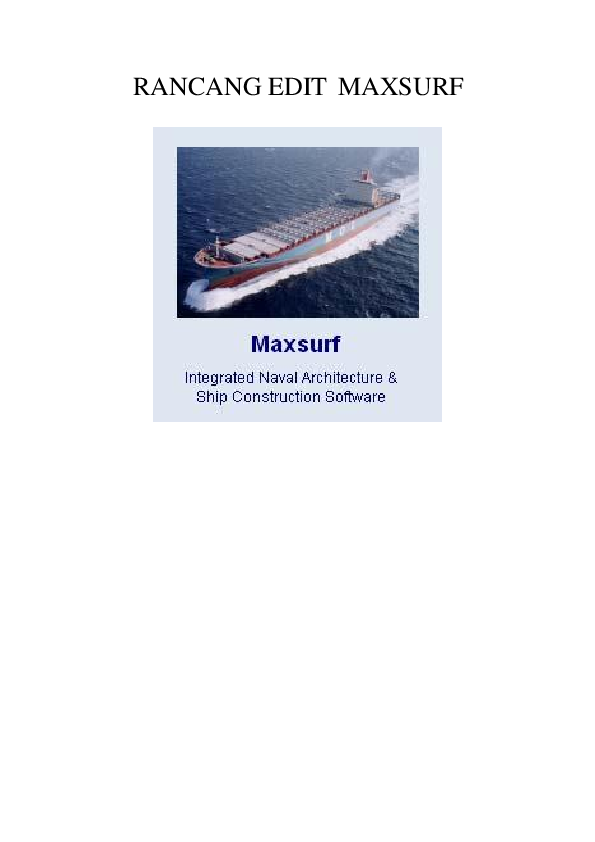 (PDF) RANCANG EDIT MAXSURF