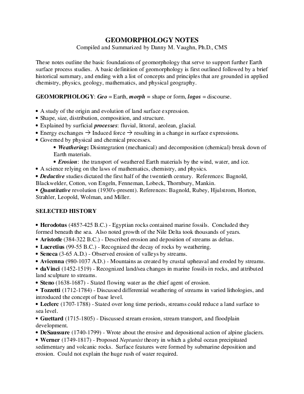 (PDF) GEOMORPHOLOGY FOUNDATIONS
