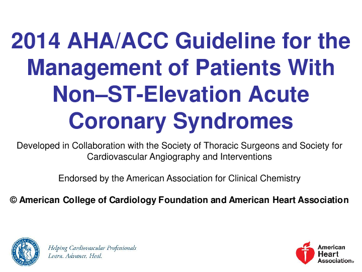 (PDF) NSTEMI 2014 guidelines slides set