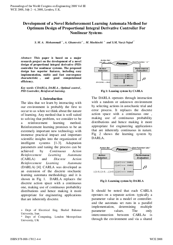 (PDF) Development of a Novel Reinforcement Learning Automata Method for Optimum Design of ...