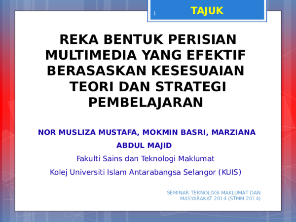 (PPT) Reka bentuk perisian multimedia yang efektif berasaskan ...