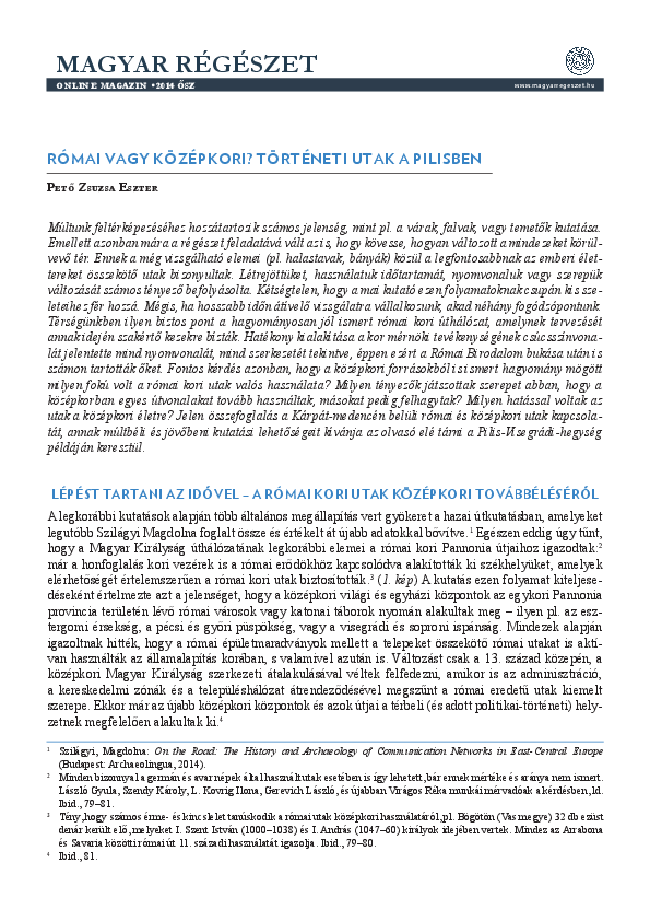 (PDF) Római vagy középkori? Történeti utak a Pilisben