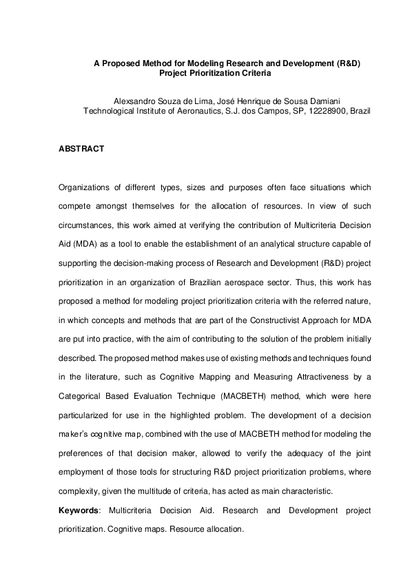 (PDF) A proposed method for modeling research and development (R&D ...