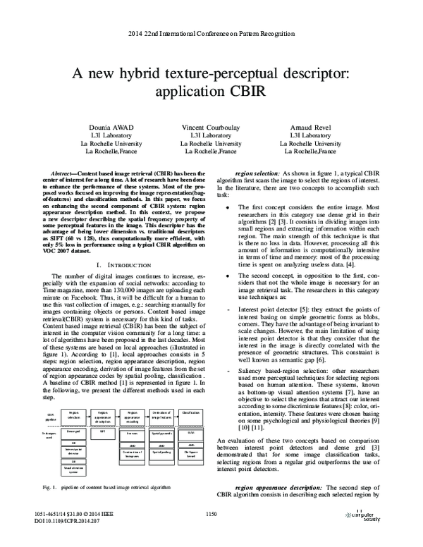 (PDF) A New Hybrid Texture-Perceptual Descriptor: Application CBIR